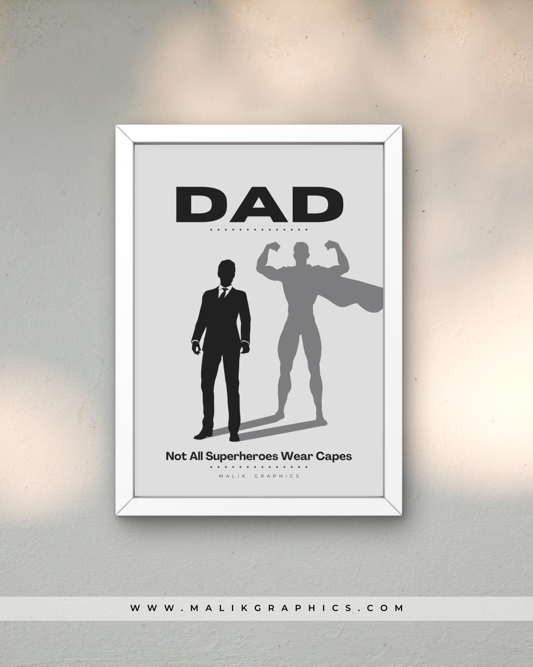 Dad: The Superhero Wall Art - Malik Graphics